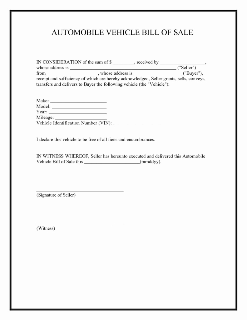 How To Write A Bill Of Sale For A Car In Michigan